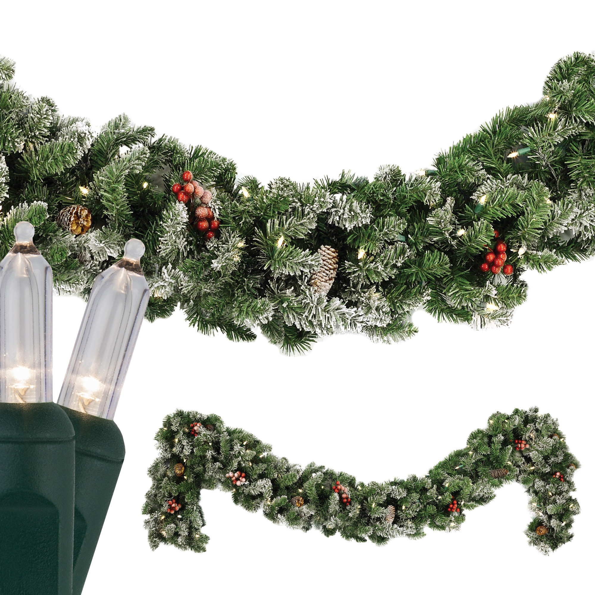 Lighted Christmas Garland - Hawthorne Prelit LED Christmas Garland ...
