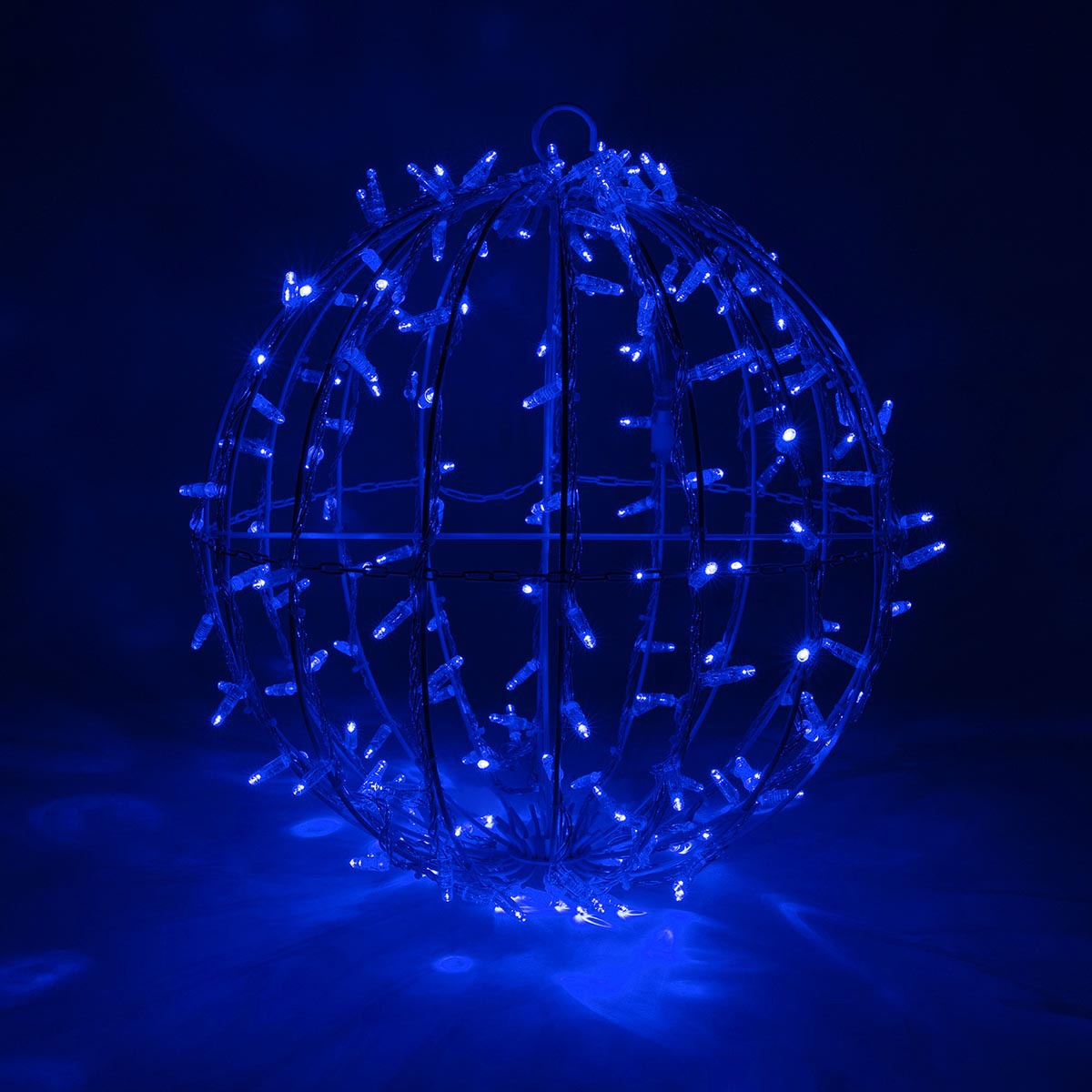 Blue LED, Commercial Mega Sphere Christmas Light Ball, Fold Flat