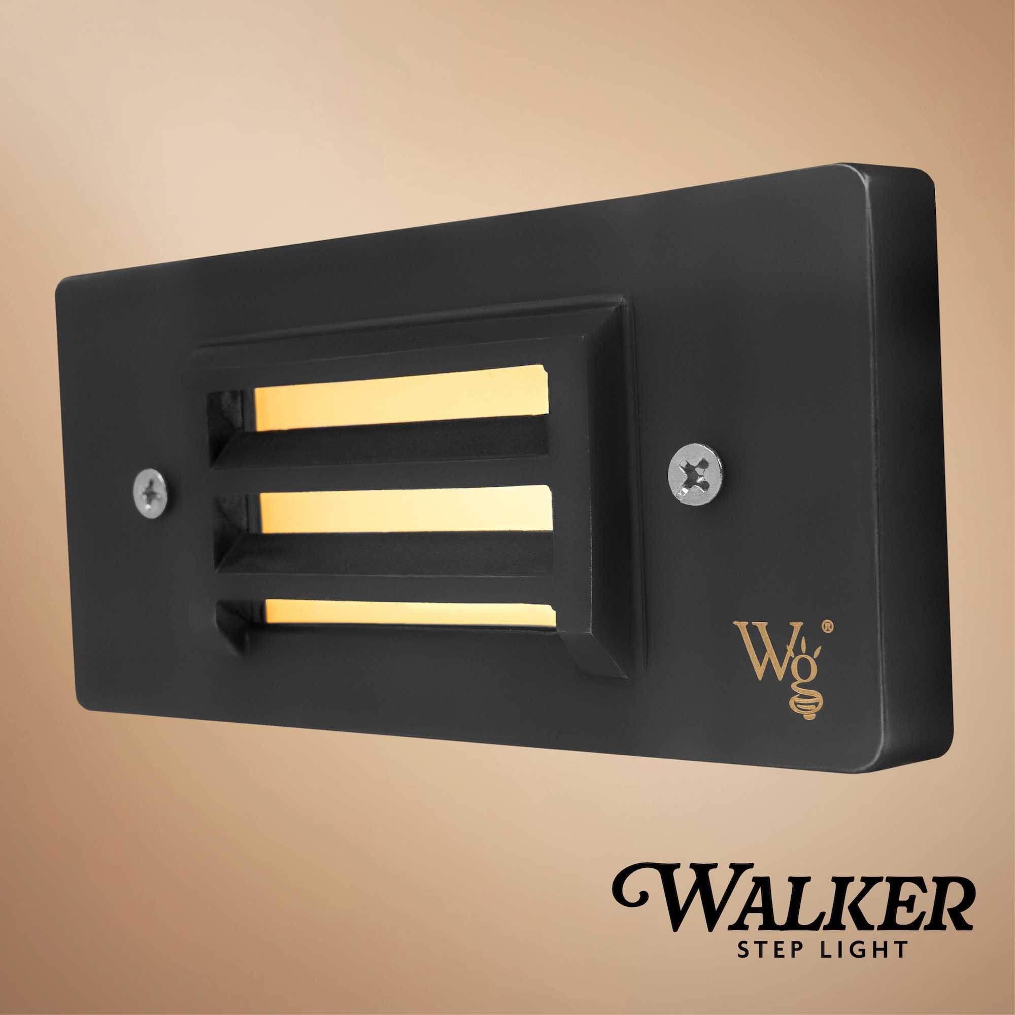 Walker Outdoor Low Voltage Landscape Lighting Step Light Black