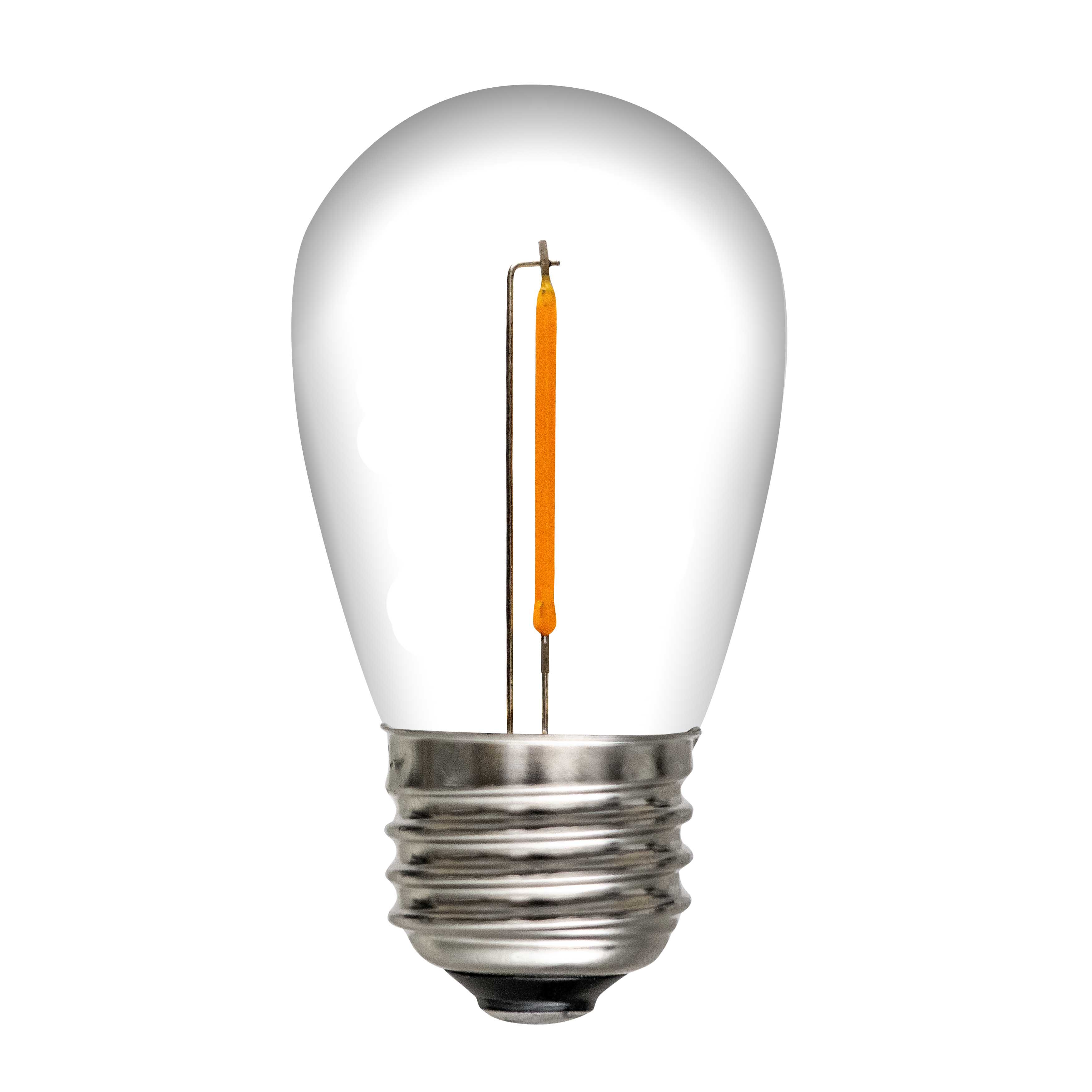 S14 Warm White Shatterproof LED Filament Edison Bulb, 25 Pack