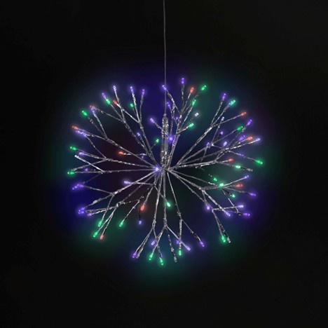 Silver UltraBright Starburst Lighted Branches with Multicolor LED ...