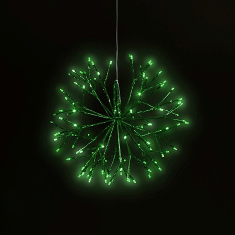 Green UltraBright Starburst Lighted Branches with Green LED Flashing ...