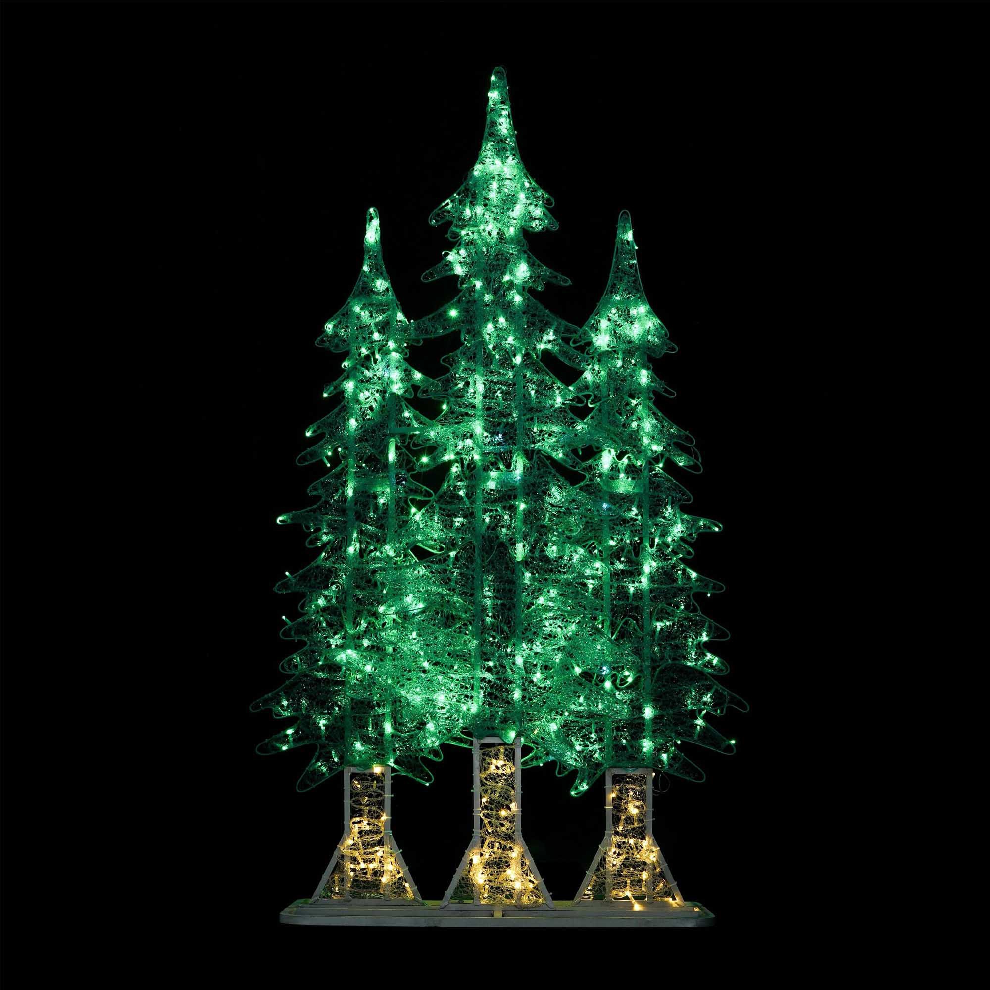 Outdoor Christmas Decorations - 7' LED Christmas Trees, Set of 3