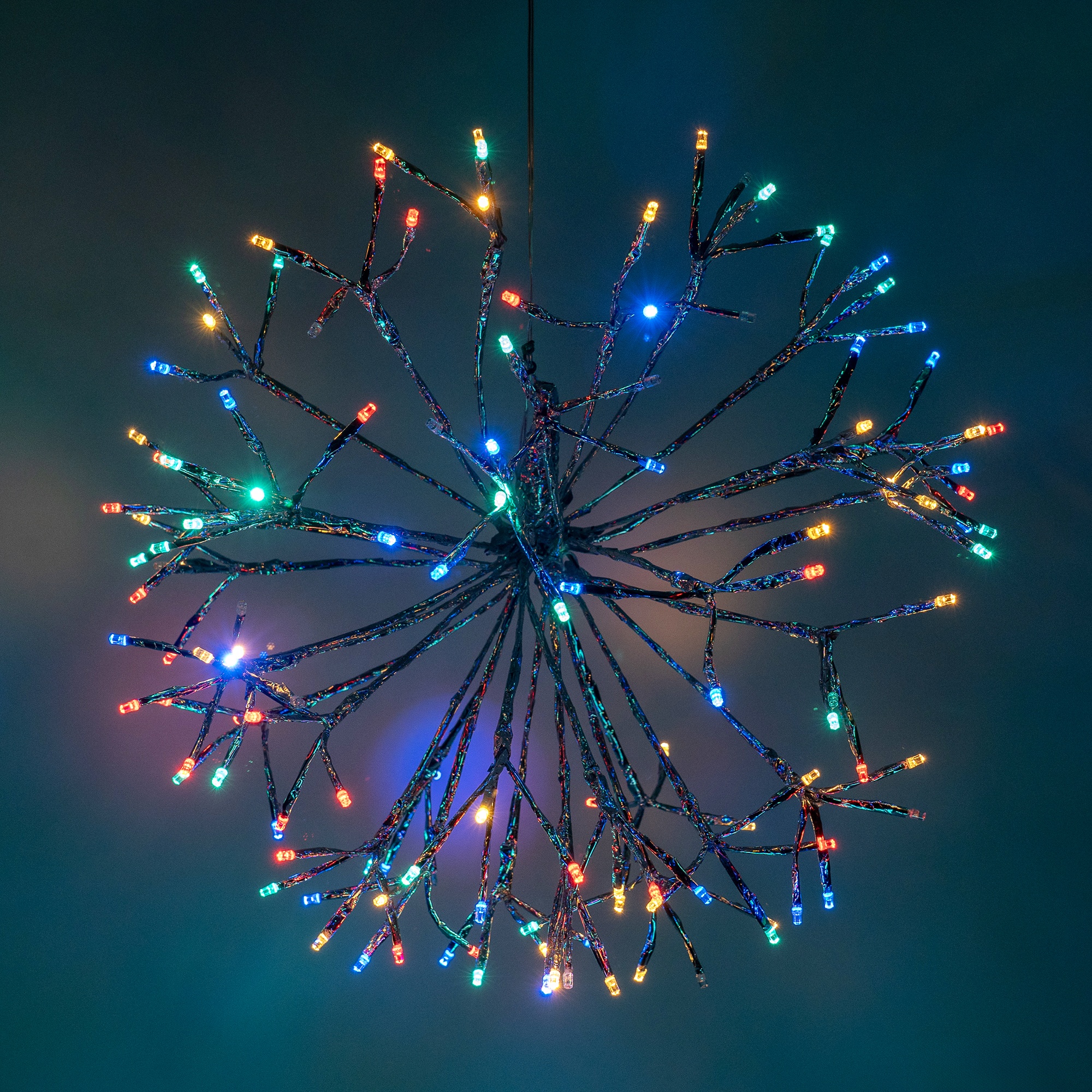 Silver UltraBright Starburst Lighted Branches with Multicolor LED ...