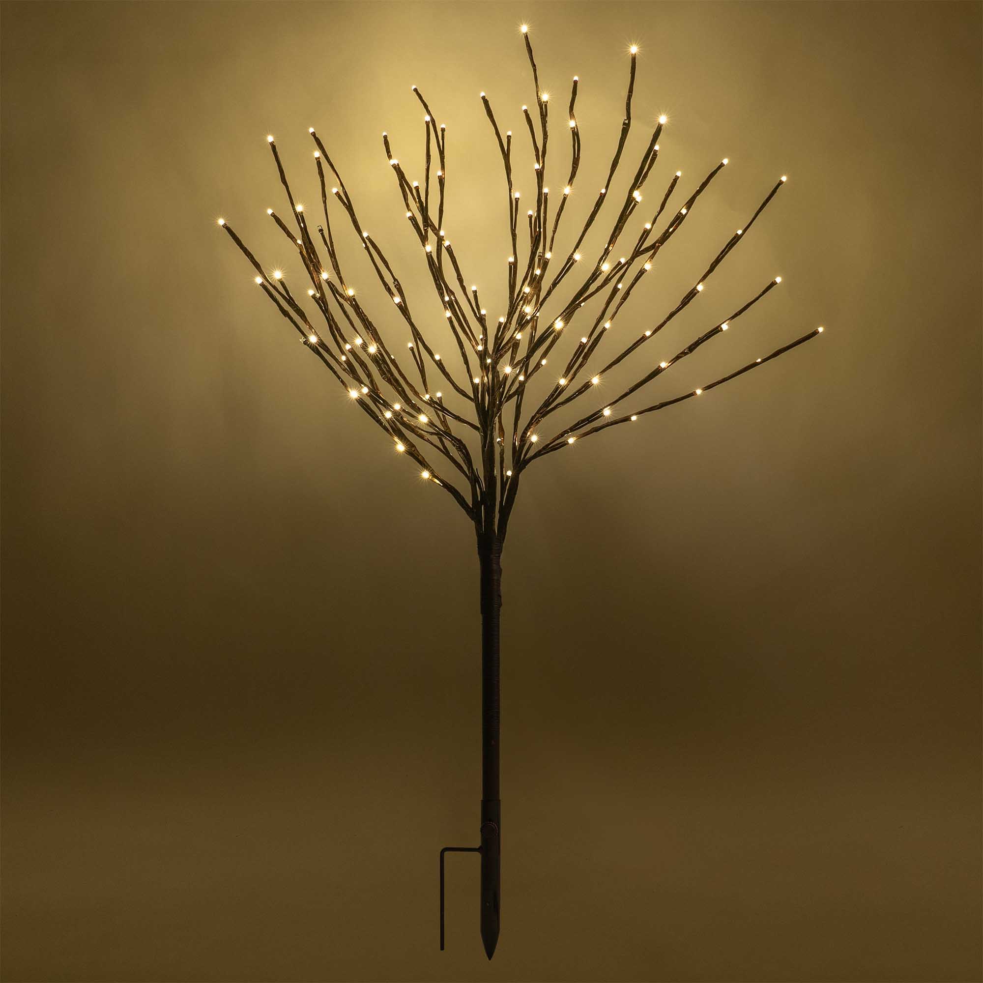 Brown Glimmer Spray Lighted Branches with Warm White LED Twinkle Lights ...