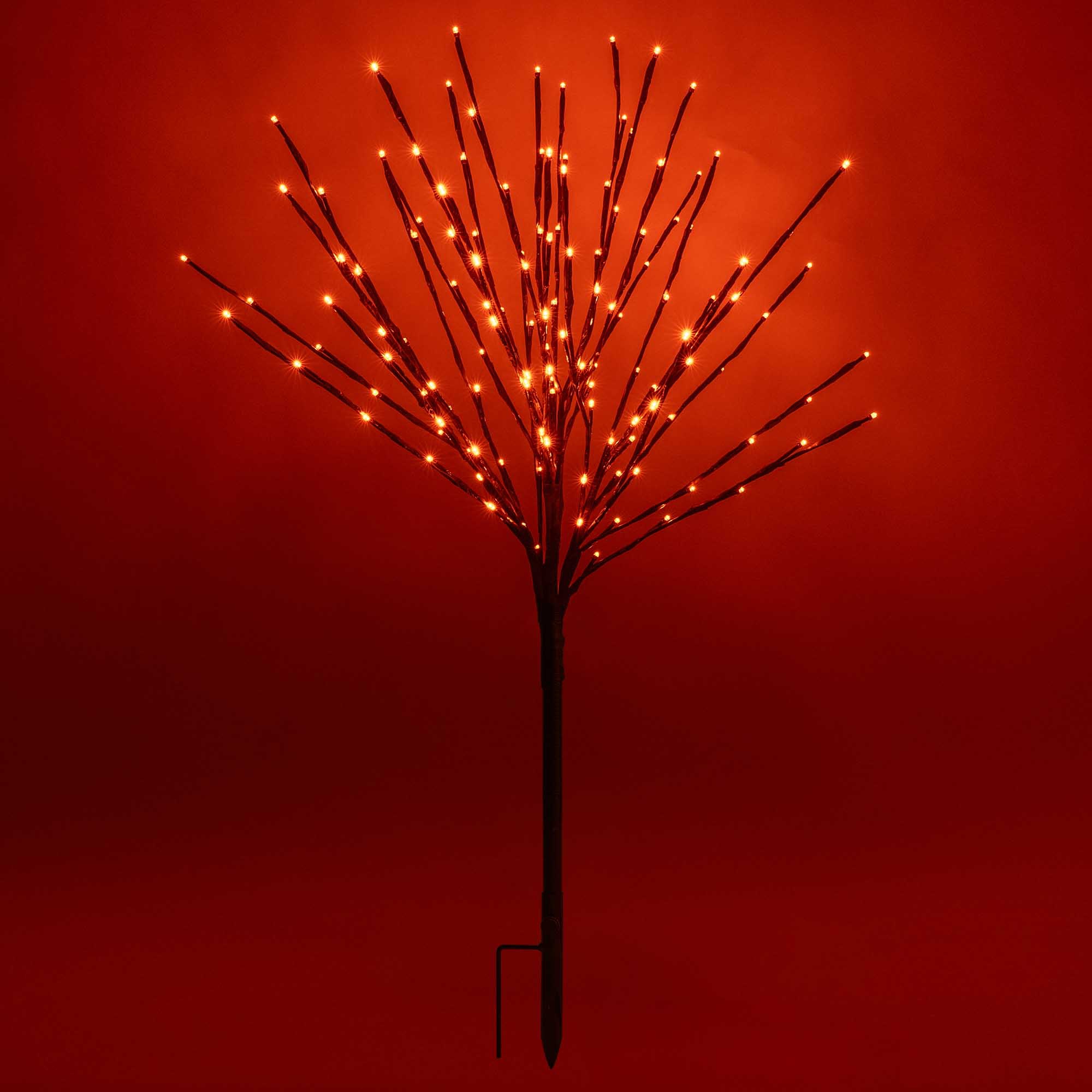 Brown Glimmer Spray Lighted Branches with Orange LED Lights, 6 pc