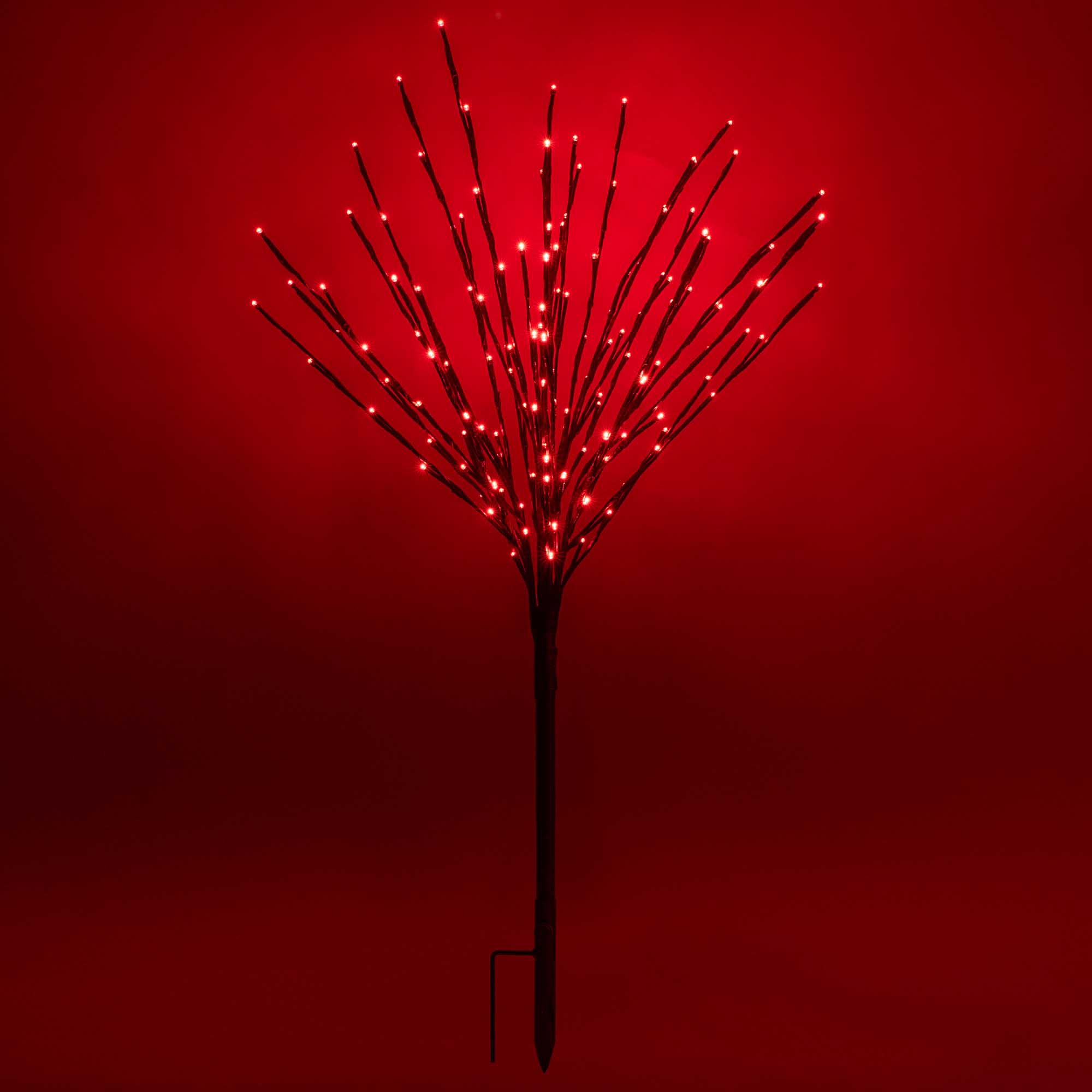 Brown Glimmer Spray Lighted Branches with Red LED Lights, 6 pc