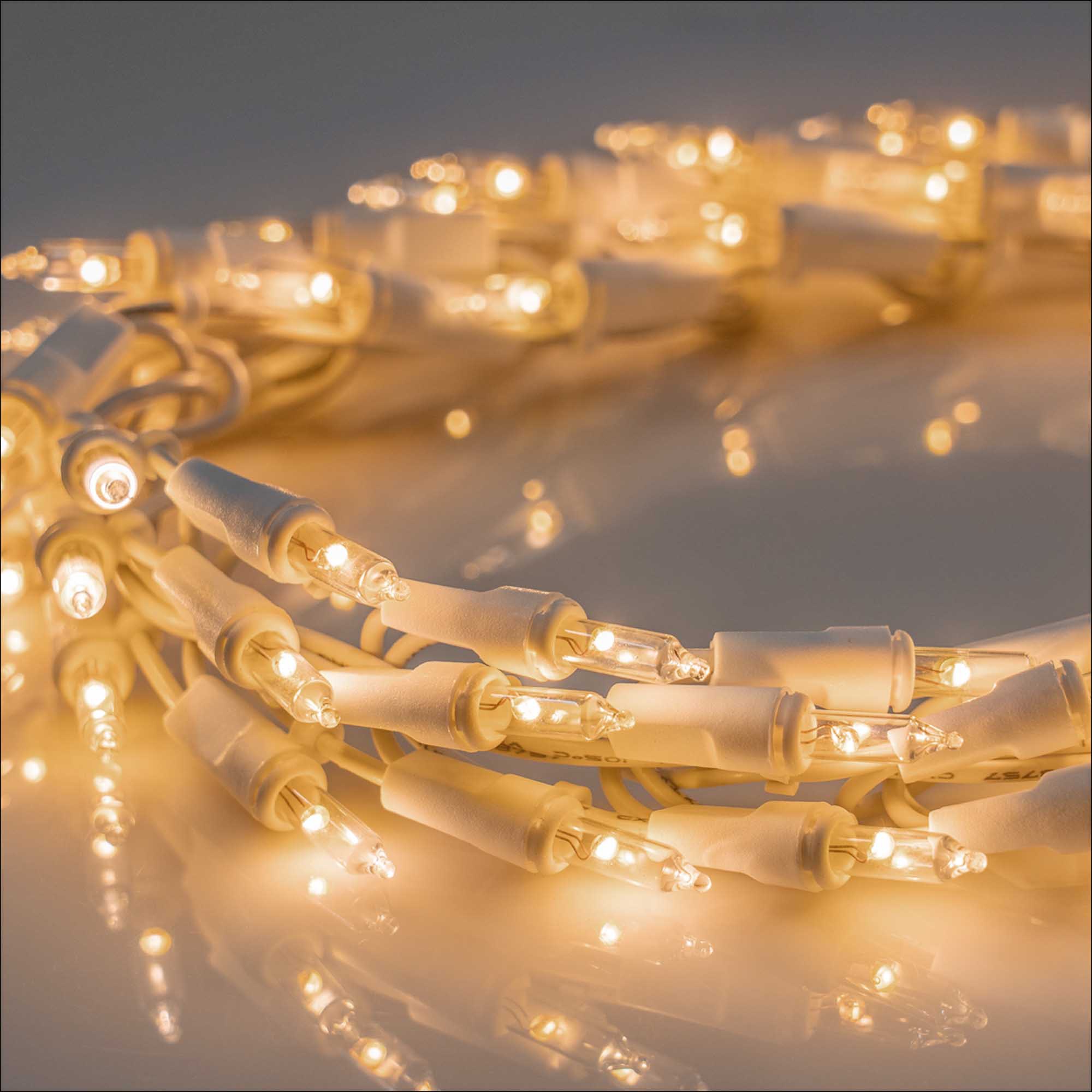Garland Lights - 18' LED Garland Lights, 600 Warm White Lights, White Wire