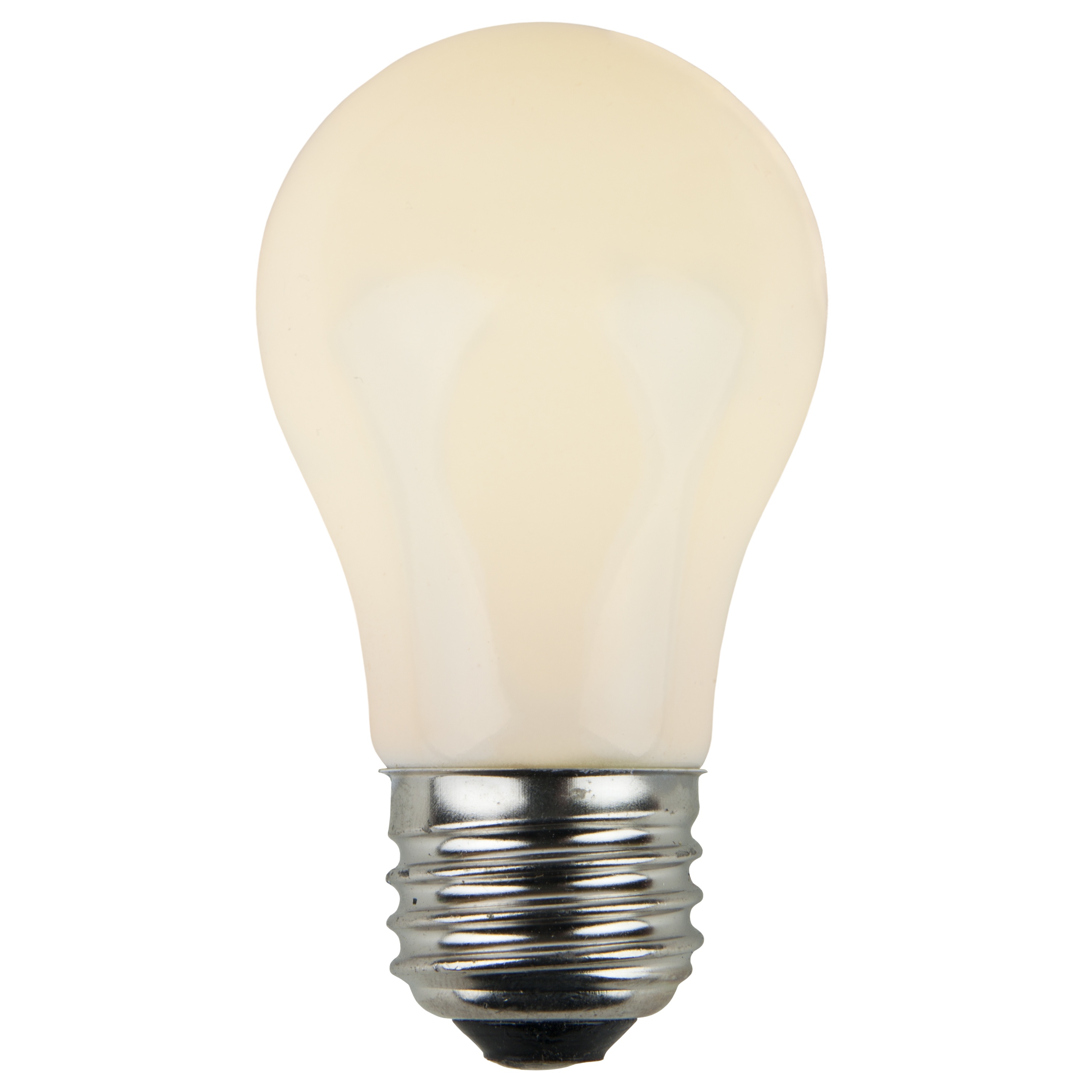 E26 Party and Sign Bulbs - A15 Opaque White, 15 Watt Replacement Bulbs