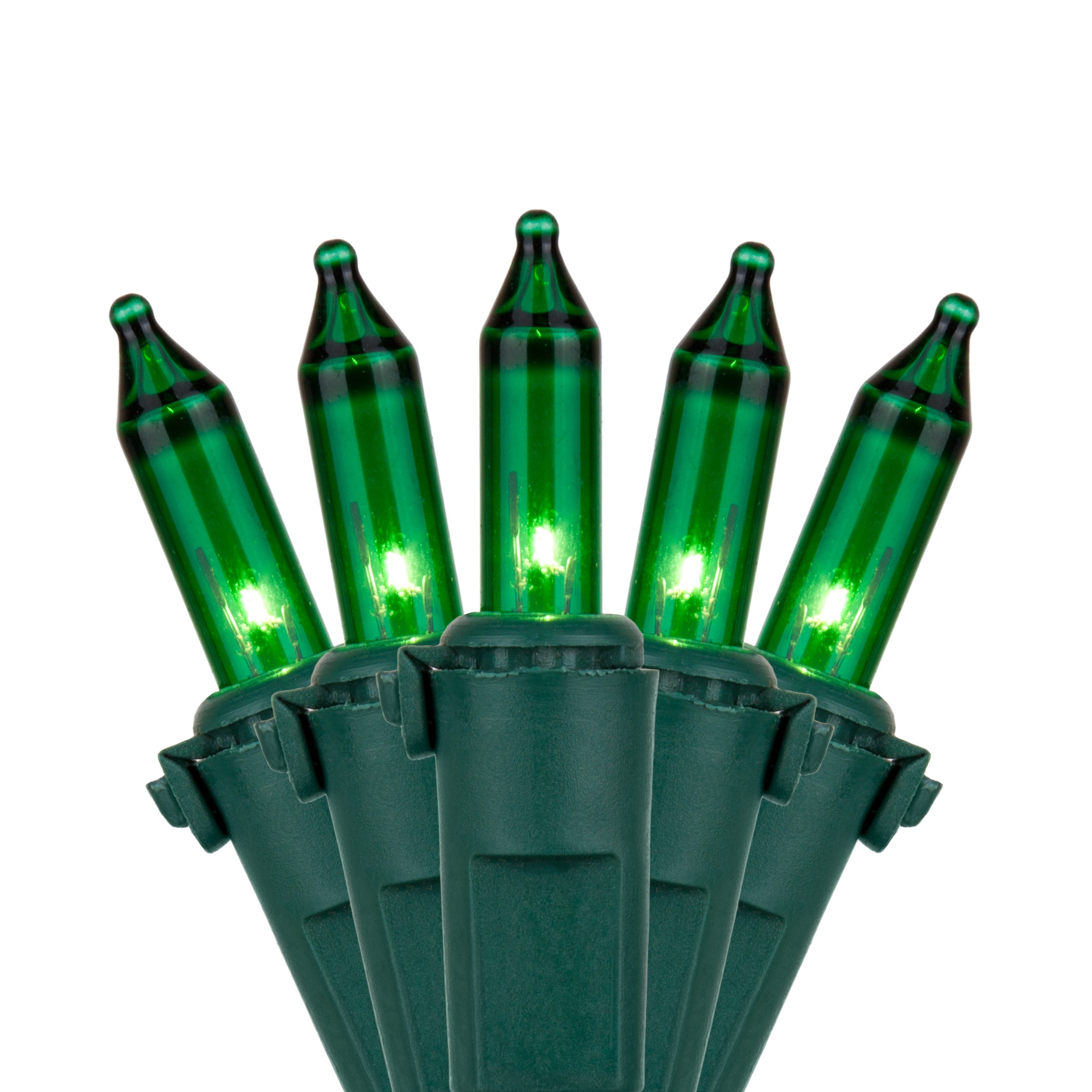 Christmas Lights - 50 Green Mini Christmas Lights, 6" Spacing, Premium ...