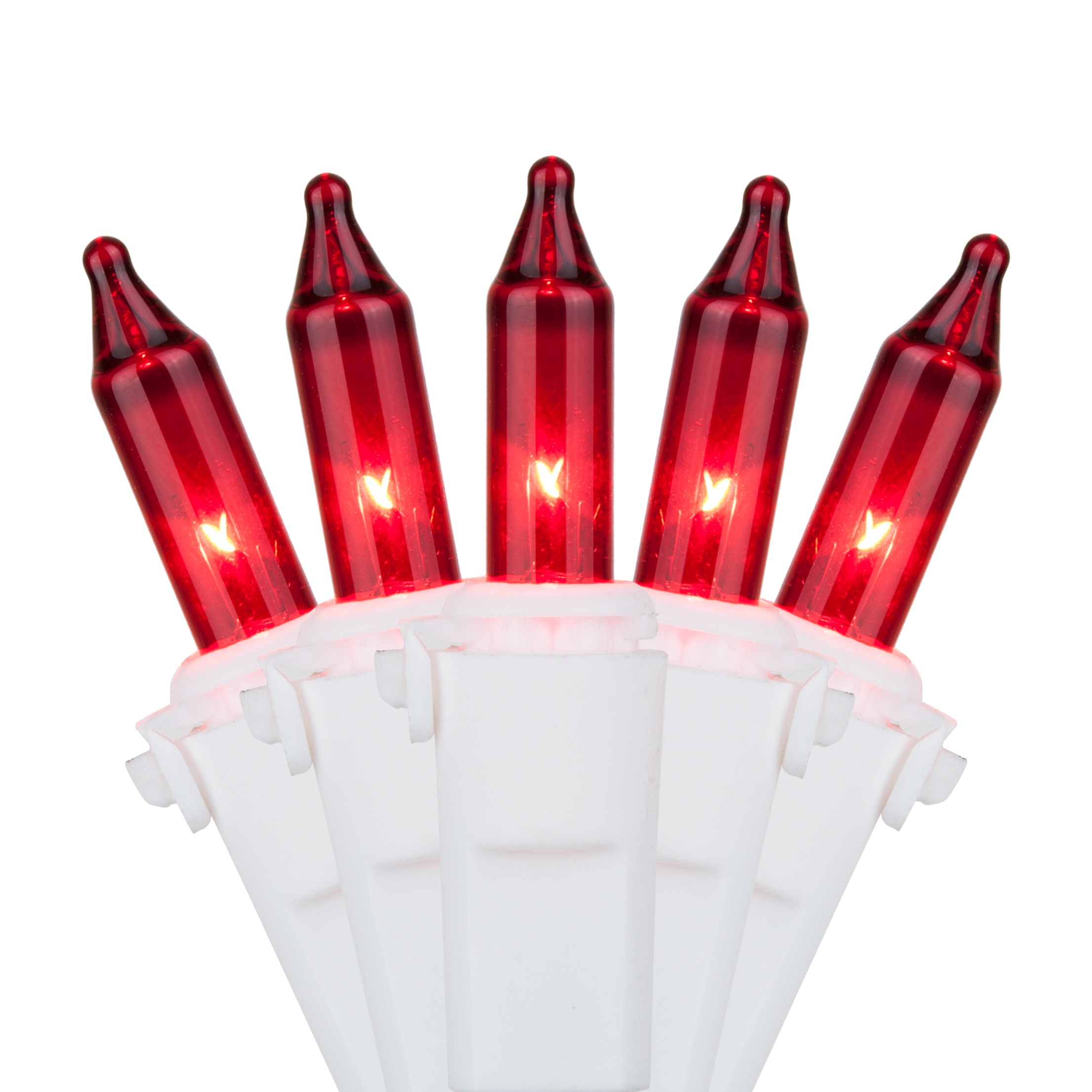 White Christmas Lights - 50 Red Mini Christmas Lights, 4" Spacing ...