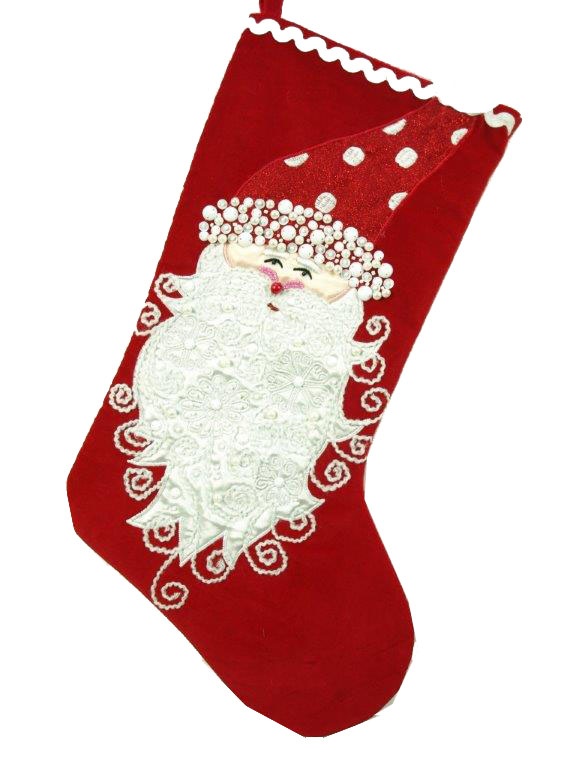 Christmas Stockings - 19" Red Stocking with Santa