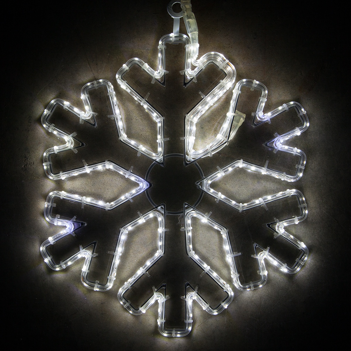 LED 18 Point Snowflake with Clear Acrylic Center, Cool White Lights