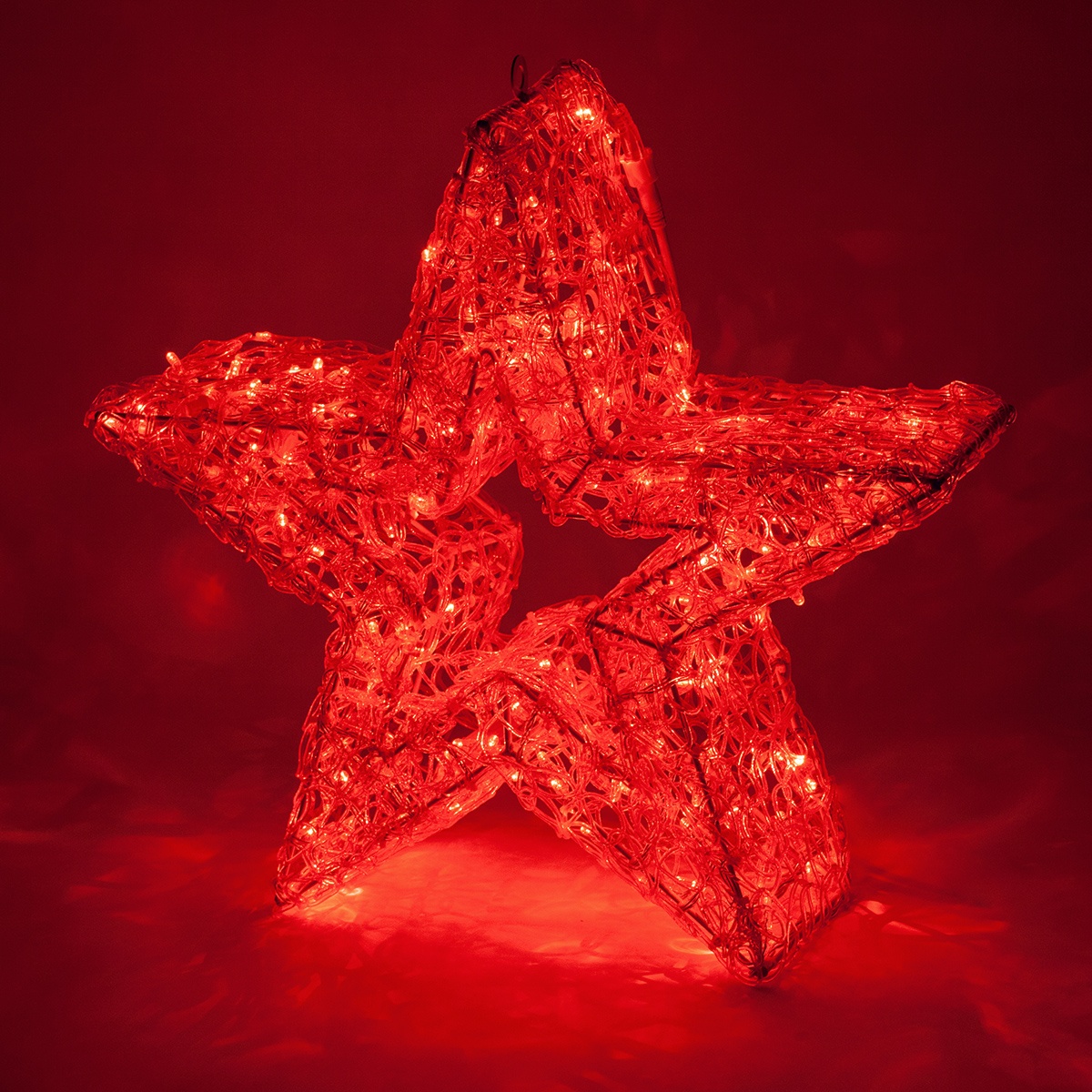 Wintergreen Lighting® LED Five Point Dimensional Star, Red Lights
