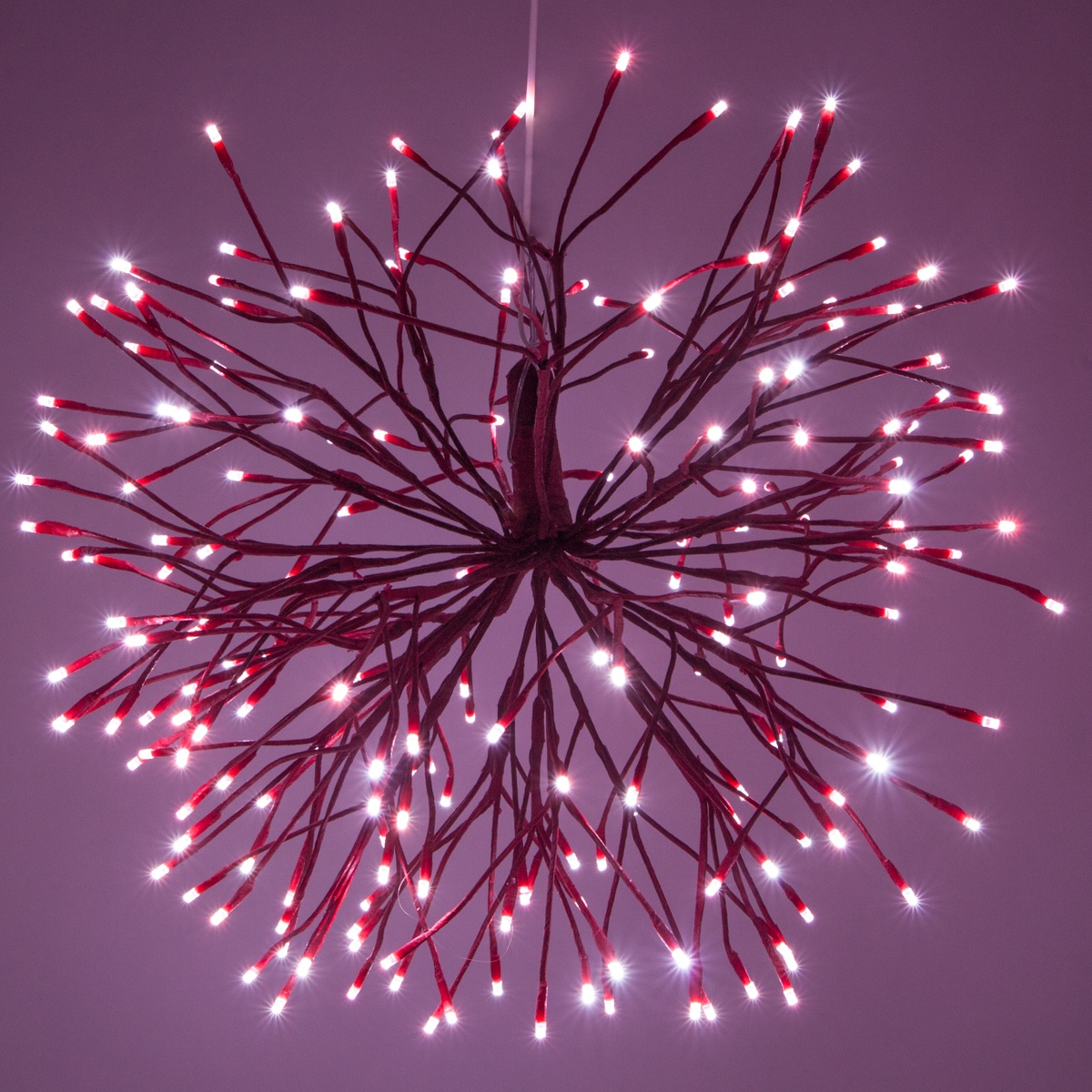 Red Starburst Lighted Branches with Red-Cool White LED Lights, 1 pc