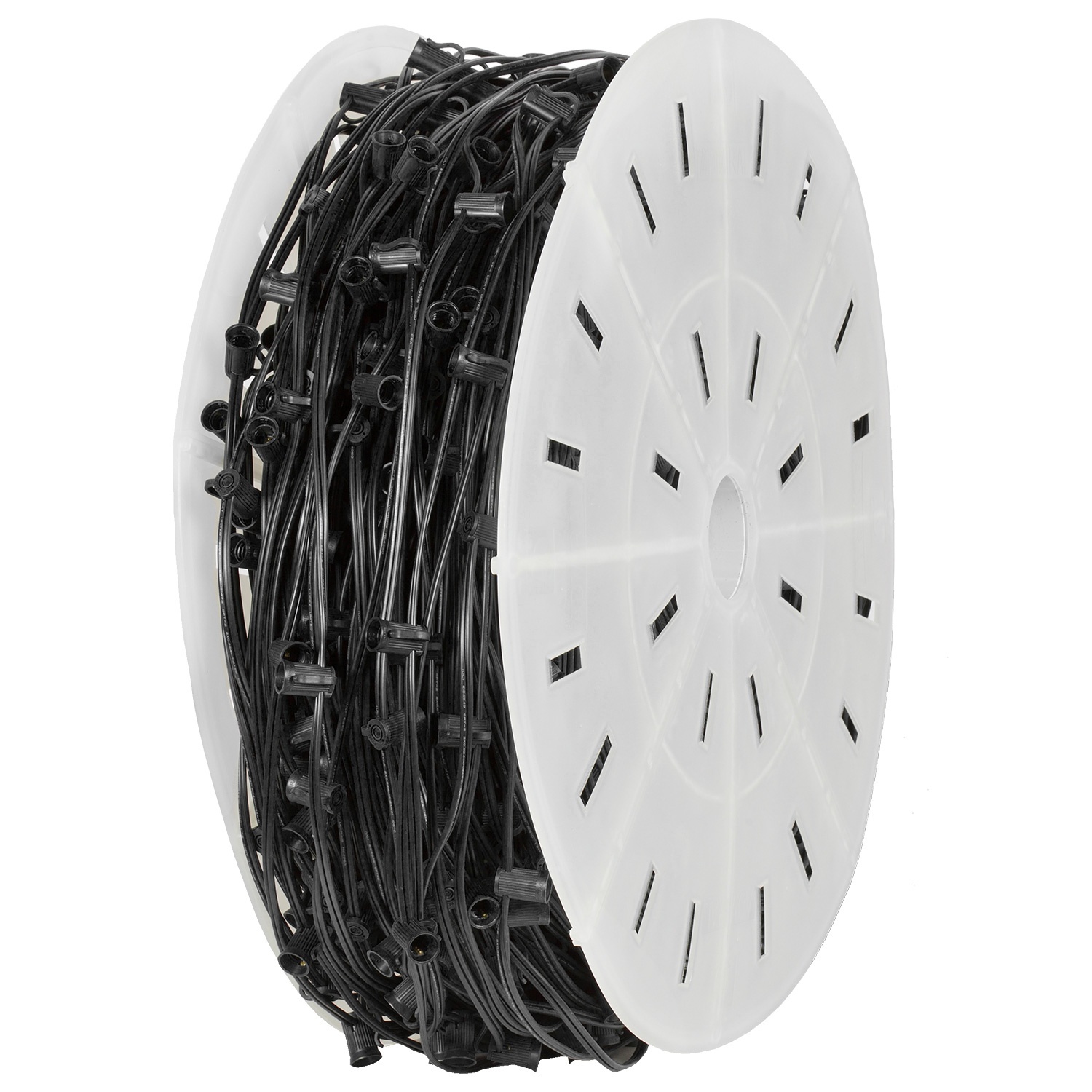 C9 Christmas Lights - 500' C9 Commercial Light Spool, SPT2W Black Wire ...