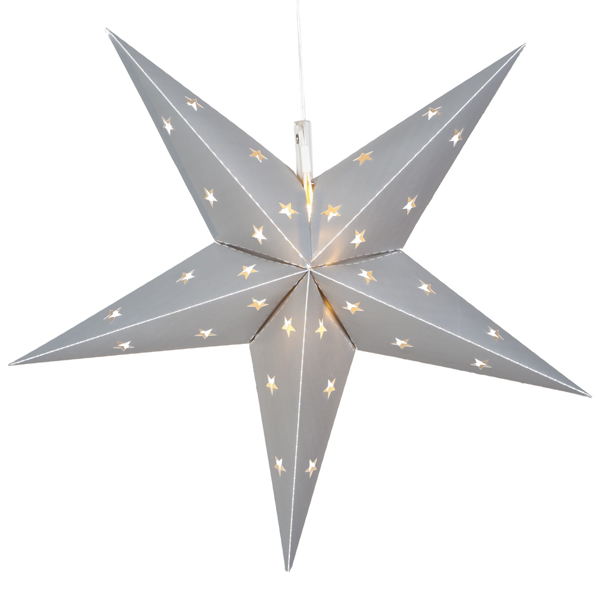 Aurora Superstar TM LED Fold-Flat Silver 5 Point Star Light, Outdoor Rated