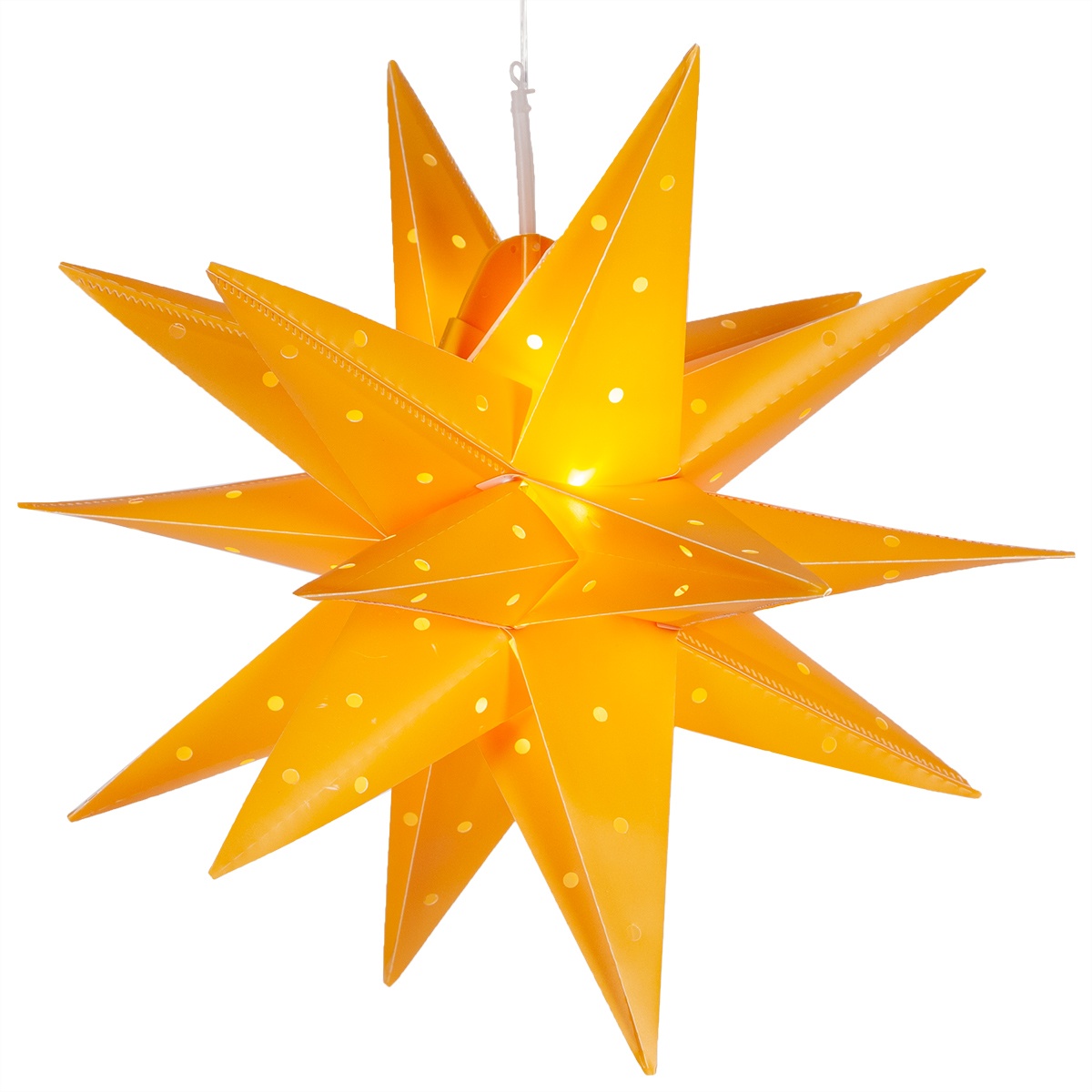 Aurora Superstar TM LED Fold-Flat Yellow Moravian Star Light, Outdoor Rated