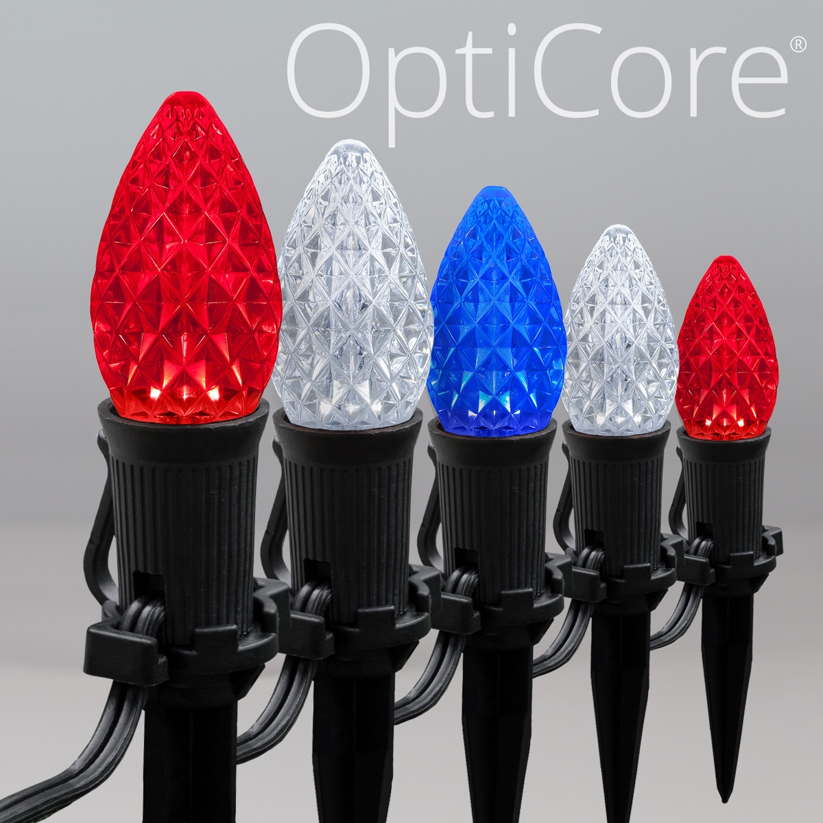 Lights - C7 Red / White / Blue Opticore Christmas LED Pathway Lights