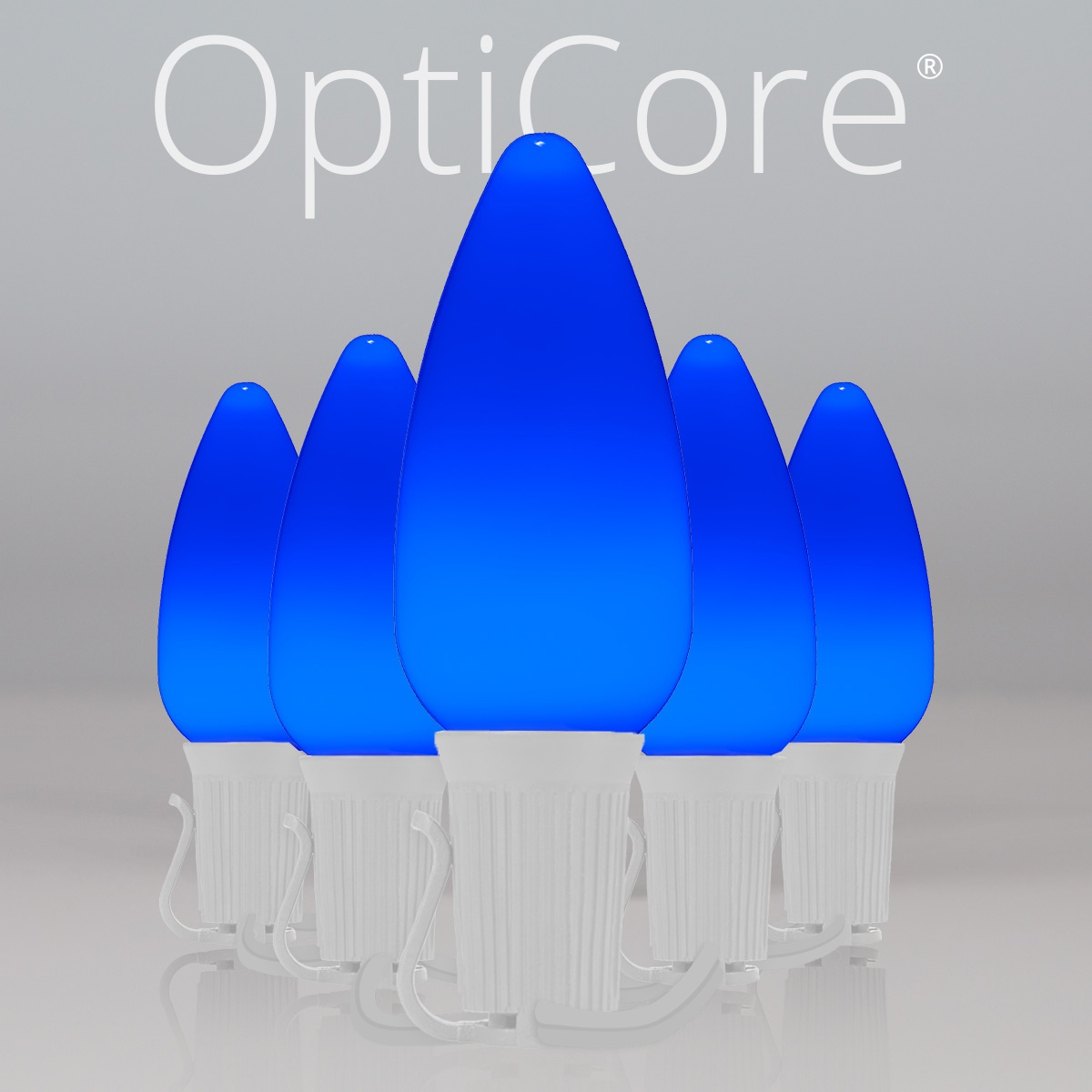 Christmas Lights - C9 Blue Smooth Opticore Commercial LED Christmas Lights