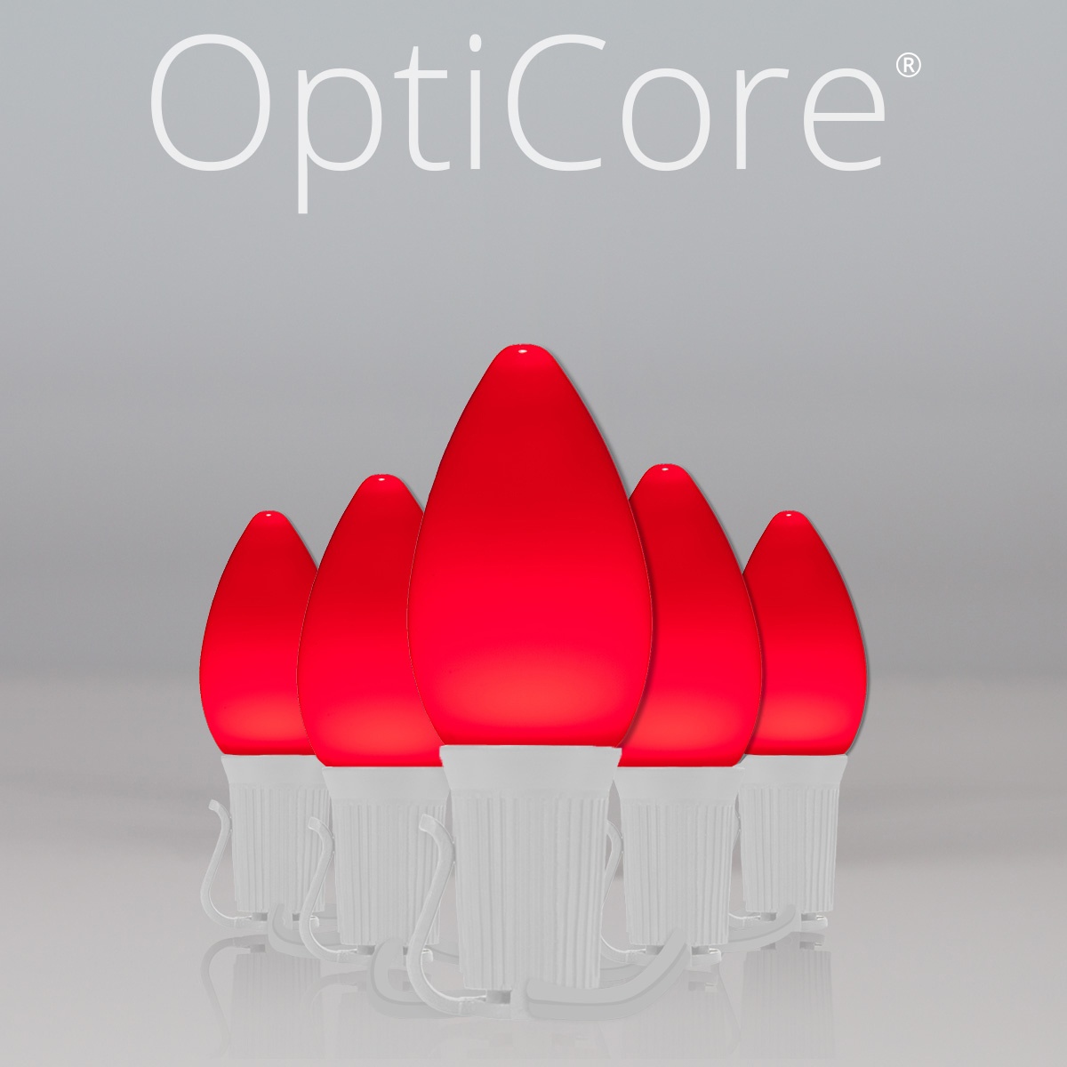 Christmas Lights - C7 Red Smooth Opticore Commercial LED Christmas Lights