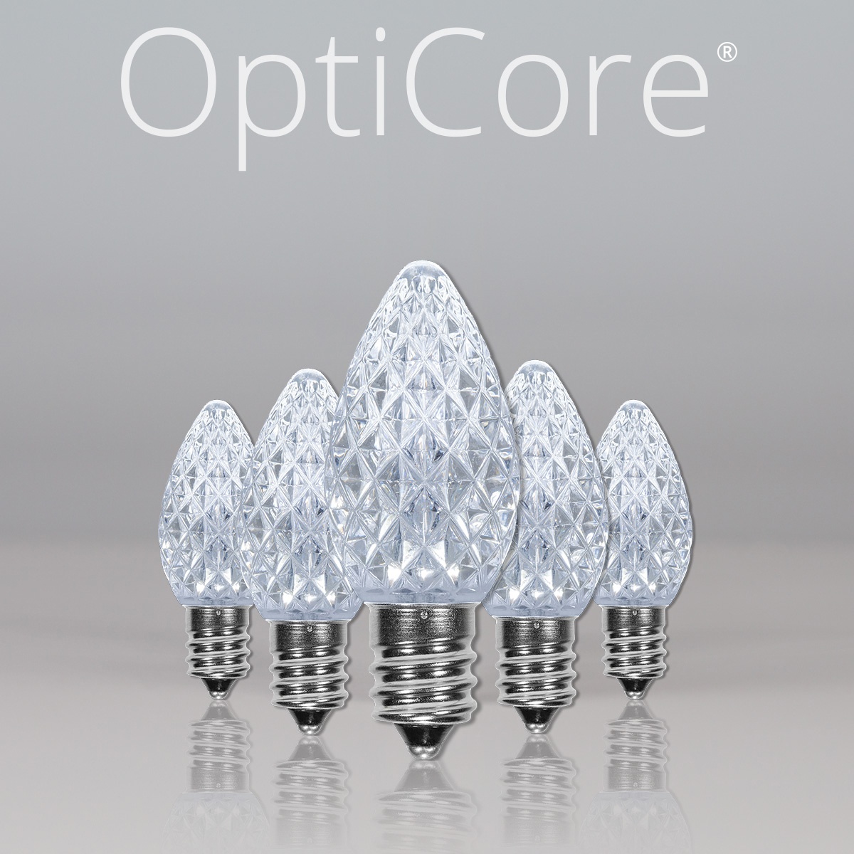 C7 Cool White OptiCore LED Christmas Light Bulbs