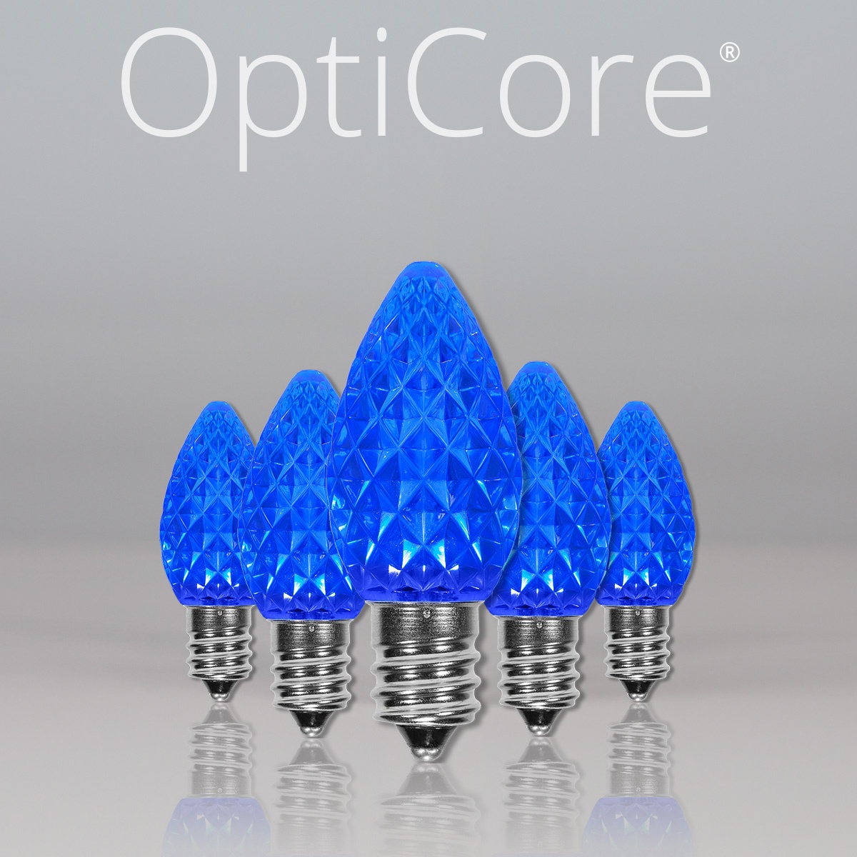 C7 Blue OptiCore LED Christmas Light Bulbs
