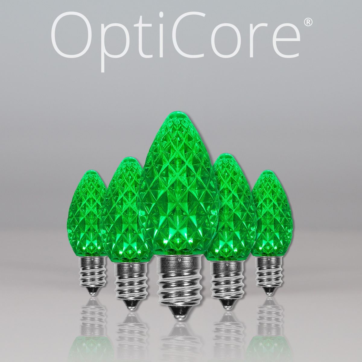 C7 Green OptiCore LED Christmas Light Bulbs