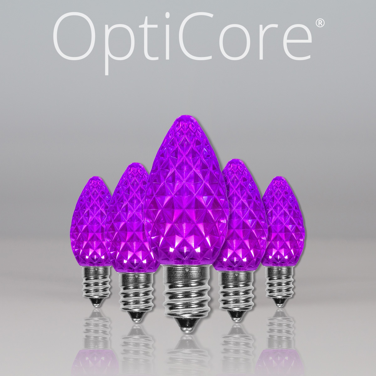 C7 Purple OptiCore LED Christmas Light Bulbs