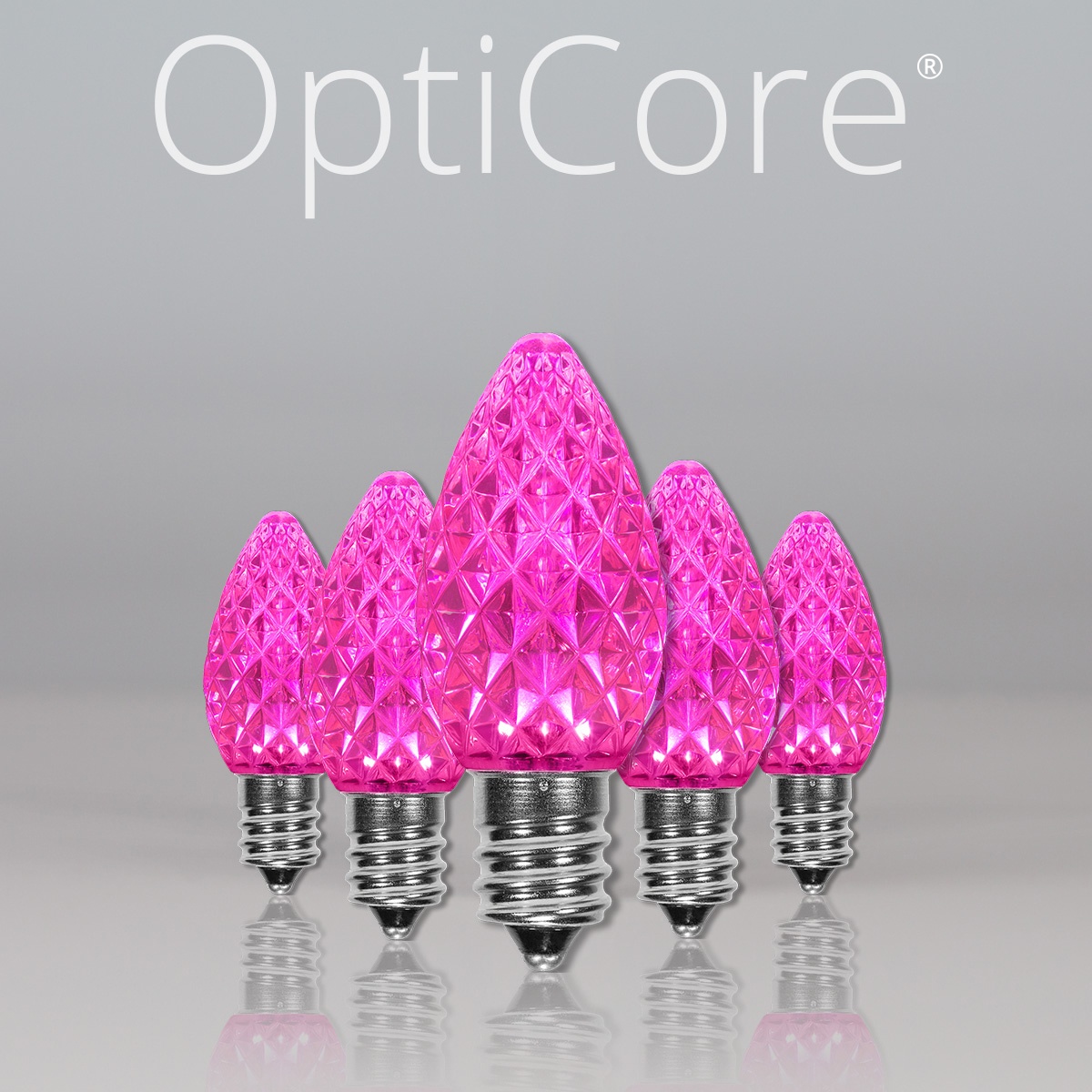 C7 Pink OptiCore LED Christmas Light Bulbs