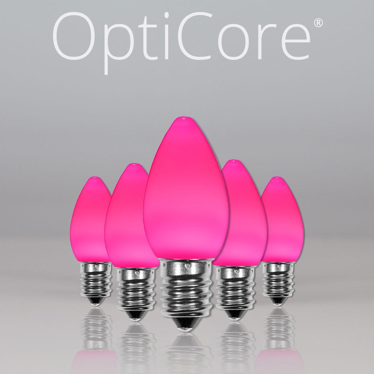 C7 Pink Smooth OptiCore LED Christmas Light Bulbs
