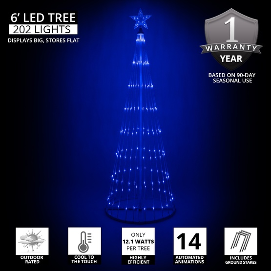 Blue LED Animated Lightshow Outdoor Christmas Tree
