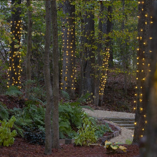 5mm Warm White LED StretchNet Pro® Tree Wrap Lights, Brown Wire