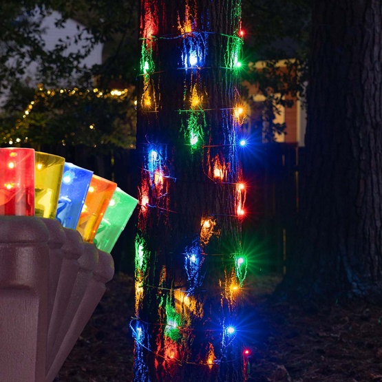 5mm Multicolor LED StretchNet Pro Tree Wrap Lights, Brown Wire