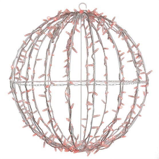 Red LED, Commercial Mega Sphere Christmas Light Ball, Fold Flat
