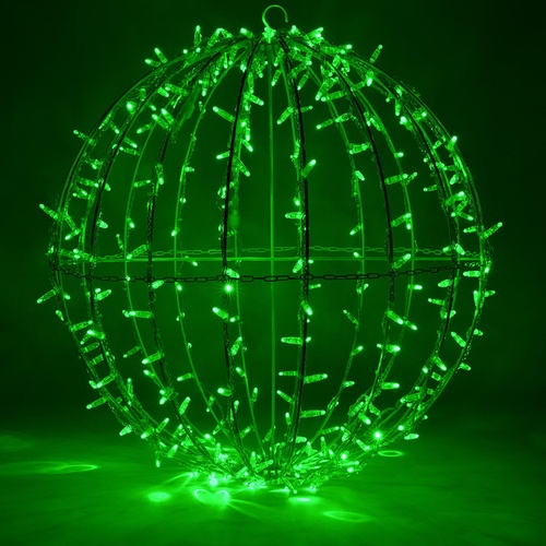 Green LED, Commercial Mega Sphere Christmas Light Ball, Fold Flat