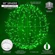 Green LED, Commercial Mega Sphere Christmas Light Ball, Fold Flat