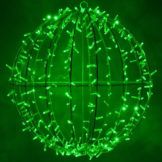 Green LED, Commercial Mega Sphere Christmas Light Ball, Fold Flat