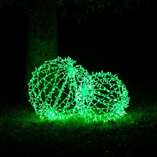 Green LED, Commercial Mega Sphere Christmas Light Ball, Fold Flat
