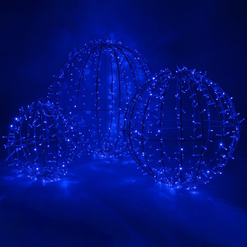 Blue LED, Commercial Mega Sphere Christmas Light Ball, Fold Flat