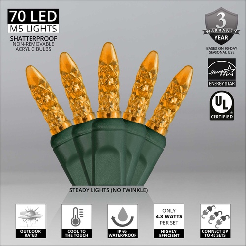 M5 Amber LED Christmas Lights