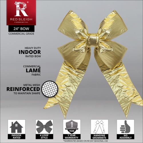 Gold Metallic 3D Lame Christmas Bow
