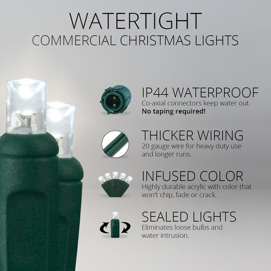 Commercial 5mm Cool White LED Christmas Lights