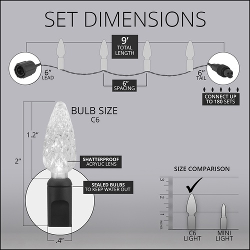 Commercial C6 Multi Color LED String Lights