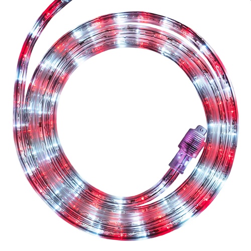 Red, Cool White LED Rope Light, 2 Wire 1/2", 120 Volt