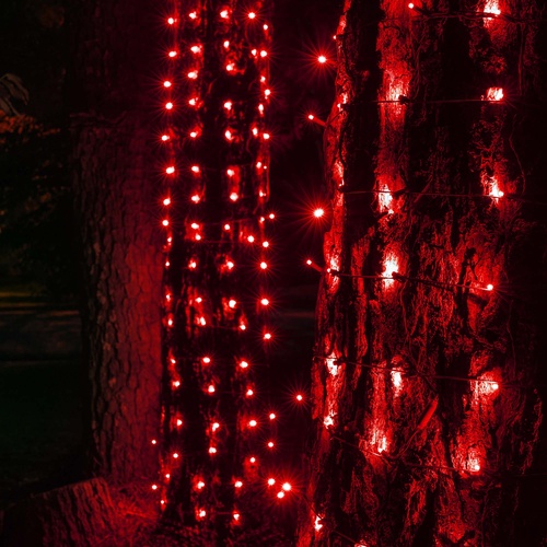 5mm Red LED StretchNet Pro® Tree Wrap Lights, Brown Wire