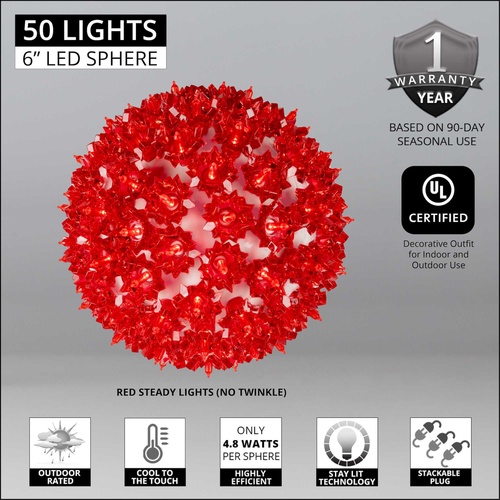 Red T5 LED Starlight Sphere