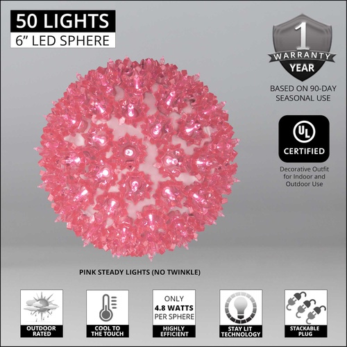 Pink T5 LED Starlight Sphere