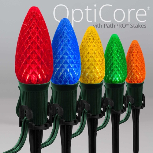 Christmas Lights - C9 Multicolor Opticore Christmas LED Pathway Lights