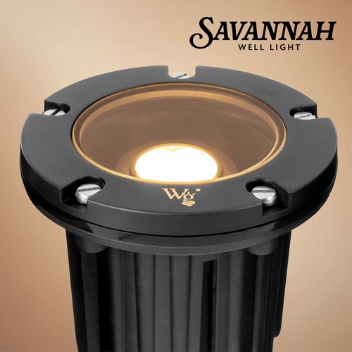 Savannah Outdoor Low Voltage Landscape Lighting Well Light, Black